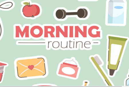 دانلود وکتور عناصر روتین صبحگاهی