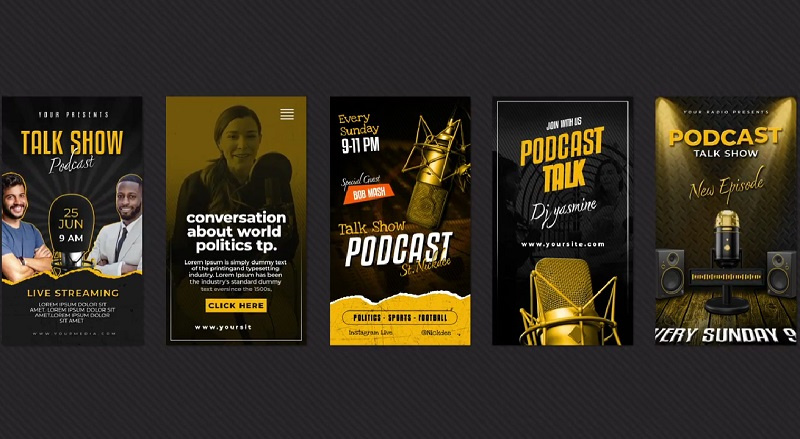 پروژه افتر افکت 5 استوری و ریل اینستاگرام پادکست Podcast Reels