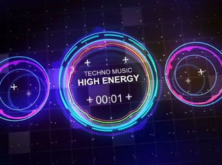 پروژه آماده افتر افکت اکولایزر Techno Music Visualizer