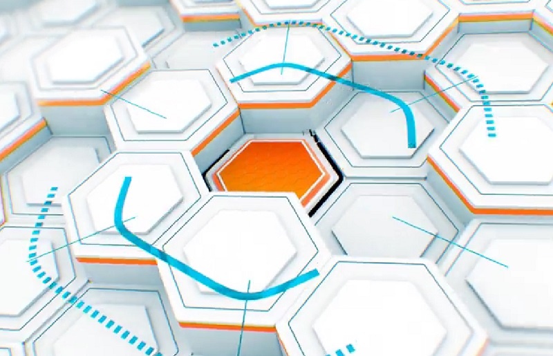 پروژه افتر افکت لوگو چند ضلعی سه بعدی Hexagon Array Logo